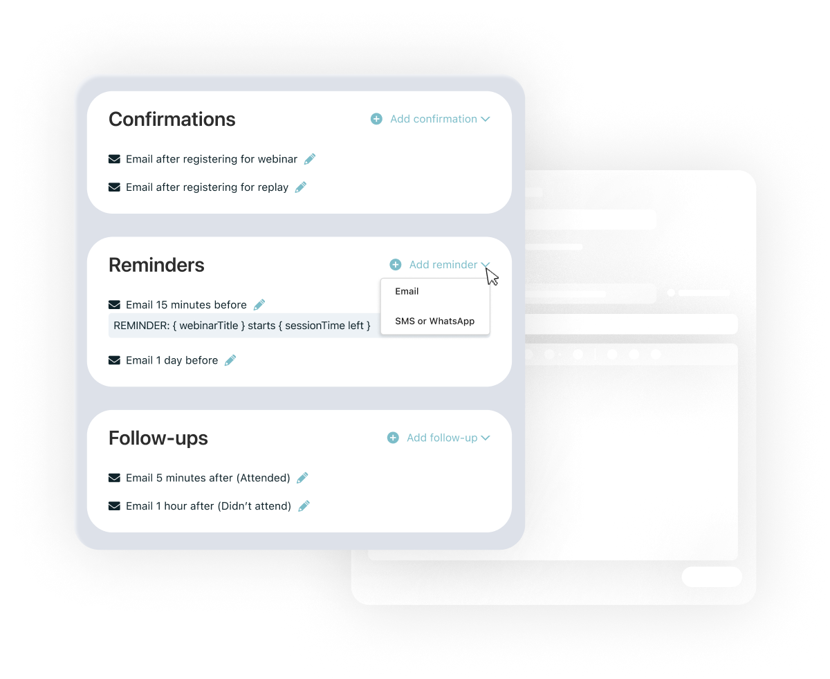 eWebinar Notifications Features | Confirmations, Reminders, Follow-Ups